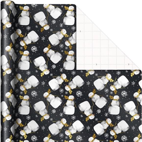 Party Supplies | Black Christmas Wrapping Paper With Cut Lines On ...